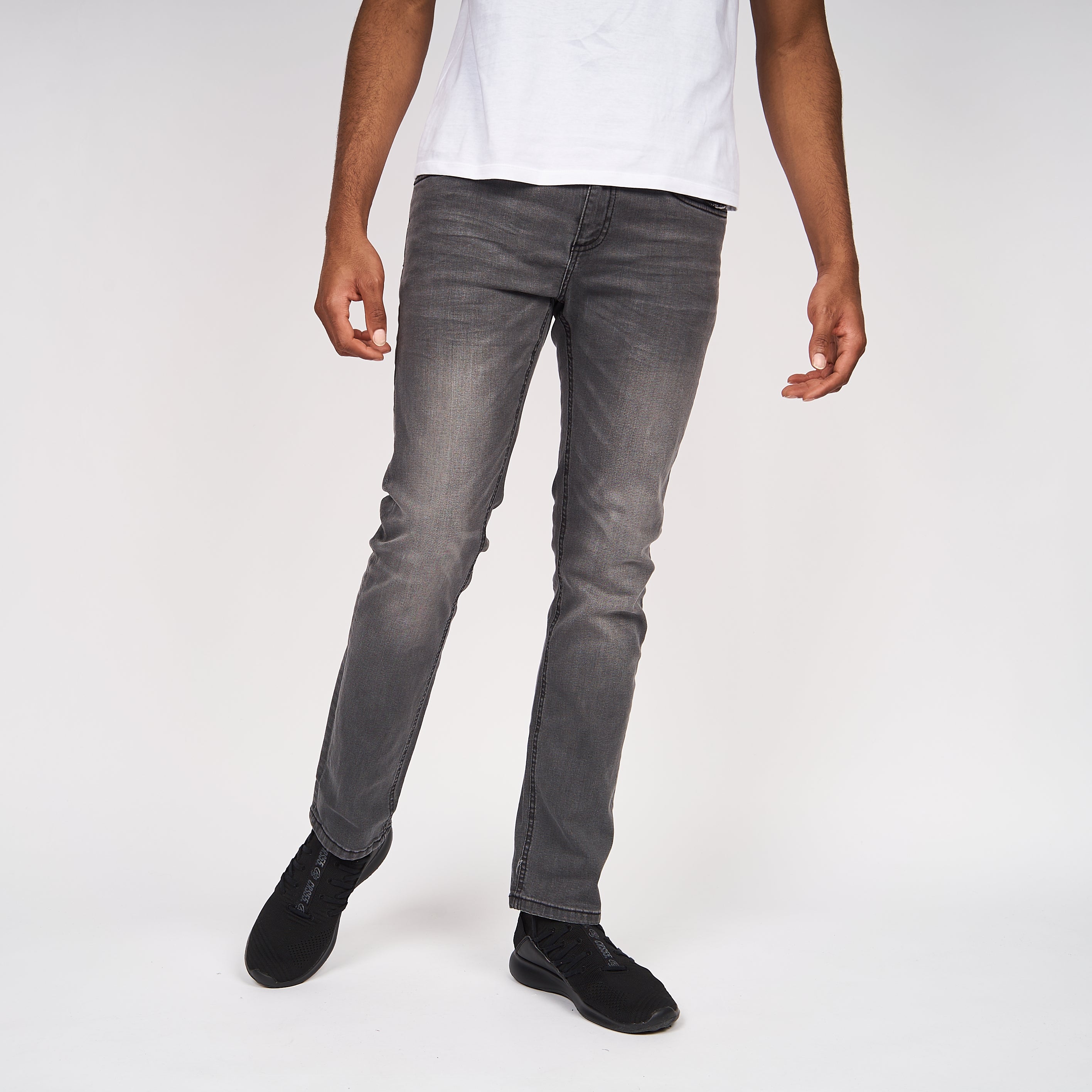 Mens Svelte Slim Fit Stretch Jeans Grey Wash – Crosshatch