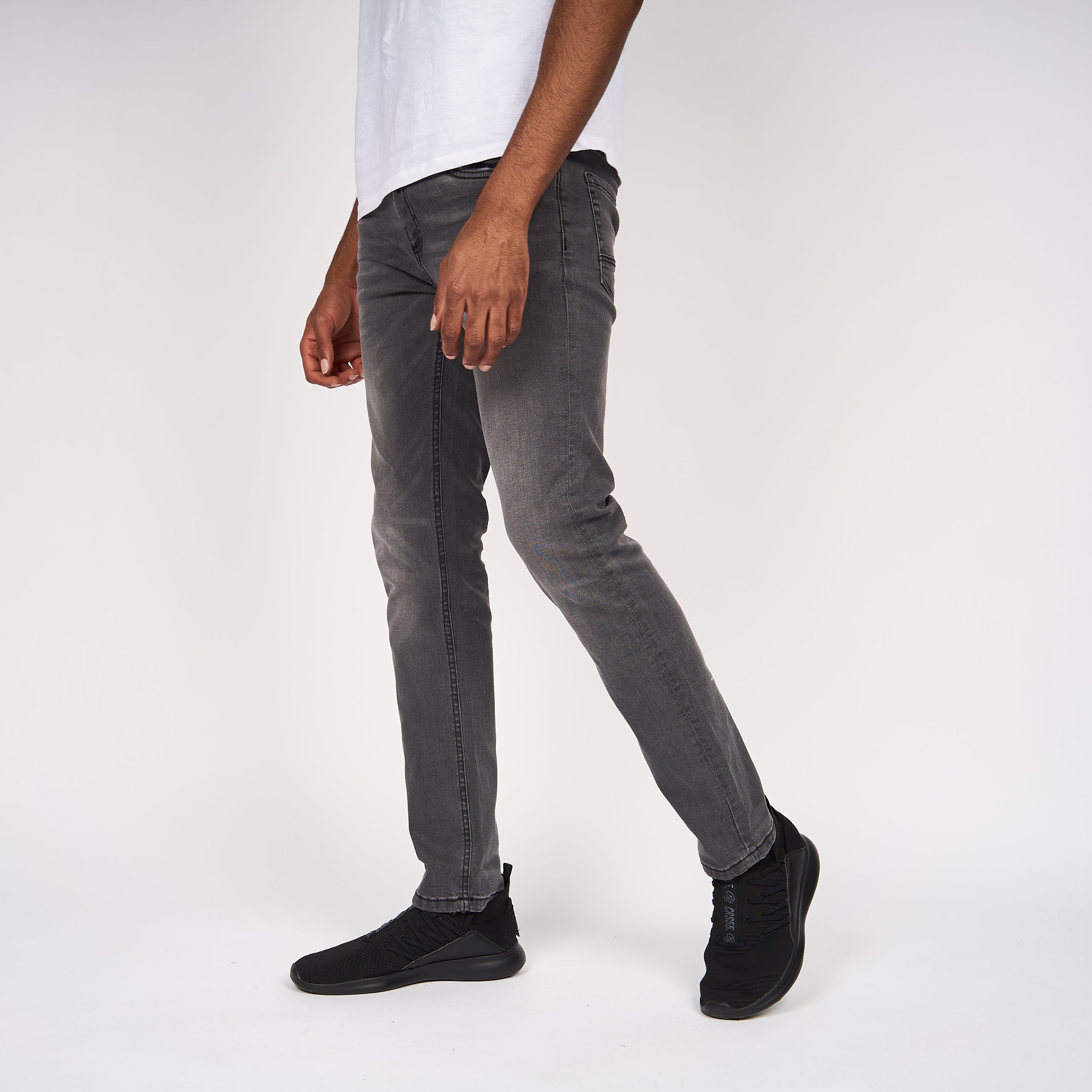 Mens Svelte Slim Fit Stretch Jeans Grey Wash – Crosshatch