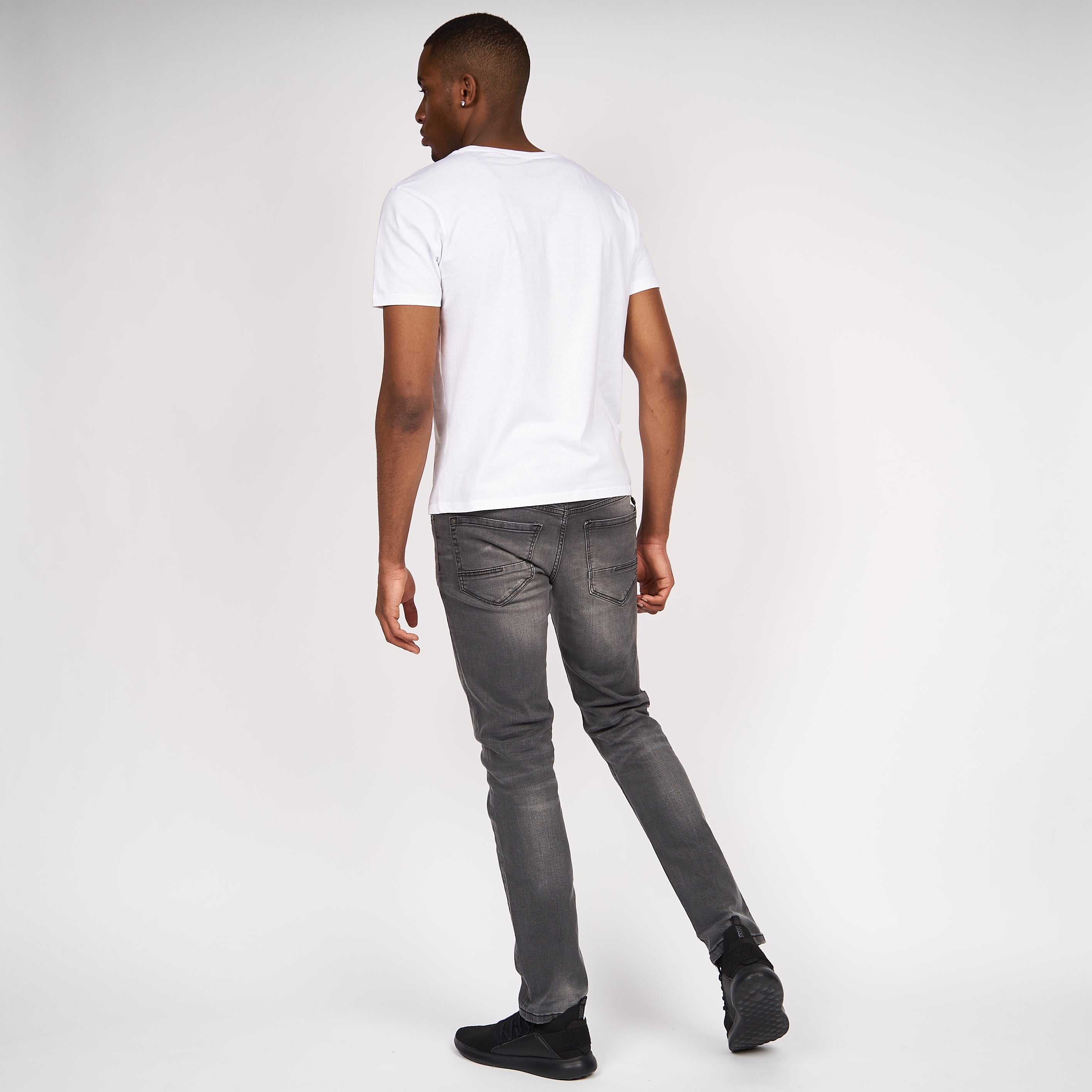 Mens Svelte Slim Fit Stretch Jeans Grey Wash – Crosshatch